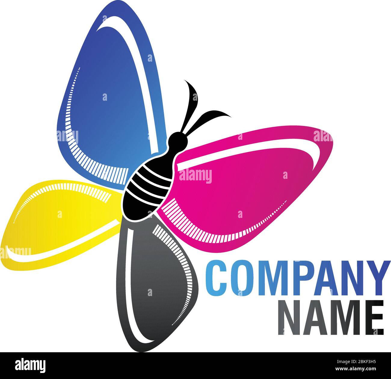 illustration art of cmyk butterfly logo with isolated background Stock ...