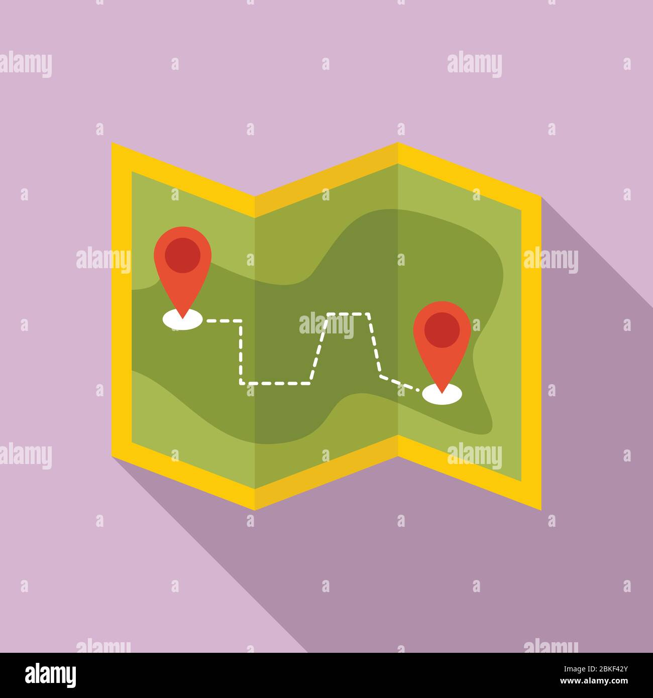 Hiking map icon. Flat illustration of hiking map vector icon for web ...