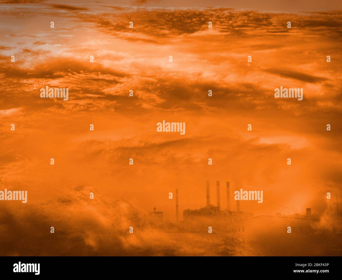 Environmental pollution. Factory in heavy smog Stock Photo - Alamy
