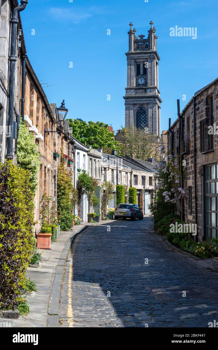 St Stephen's Church Tower from Circus Lane in Stockbridge, Edinburgh ...
