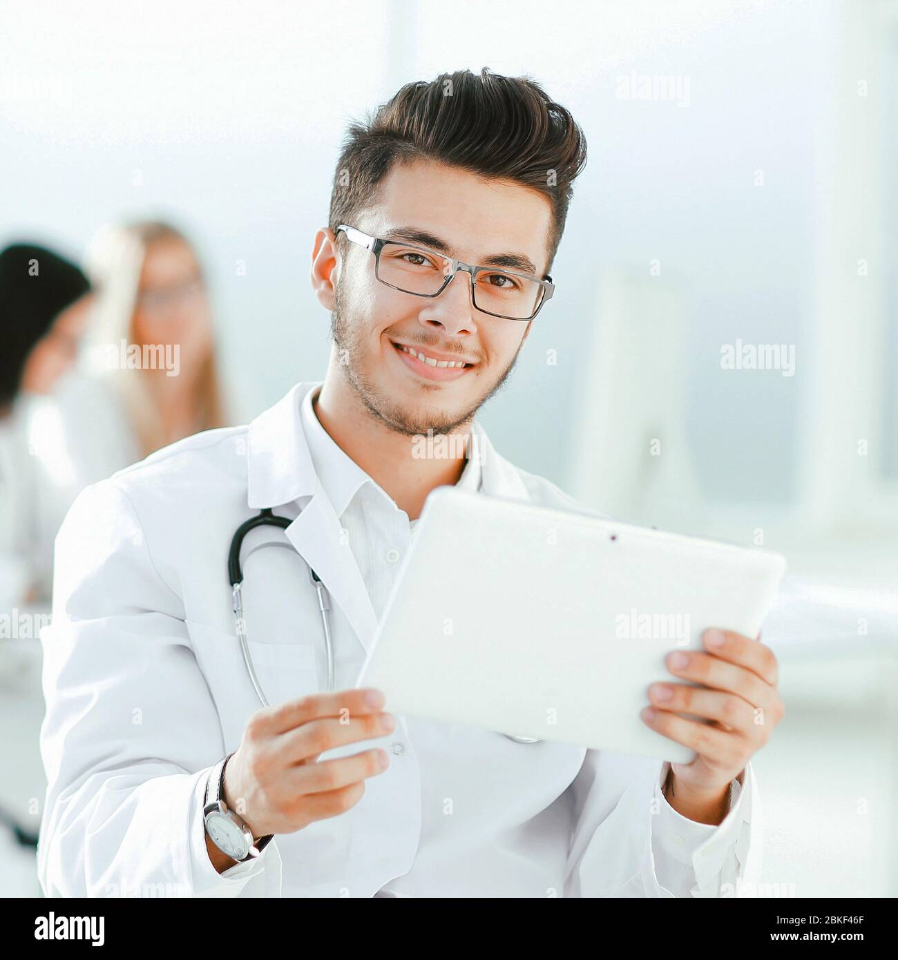 Doctor workplace digital tablet stethoscope hi-res stock photography ...