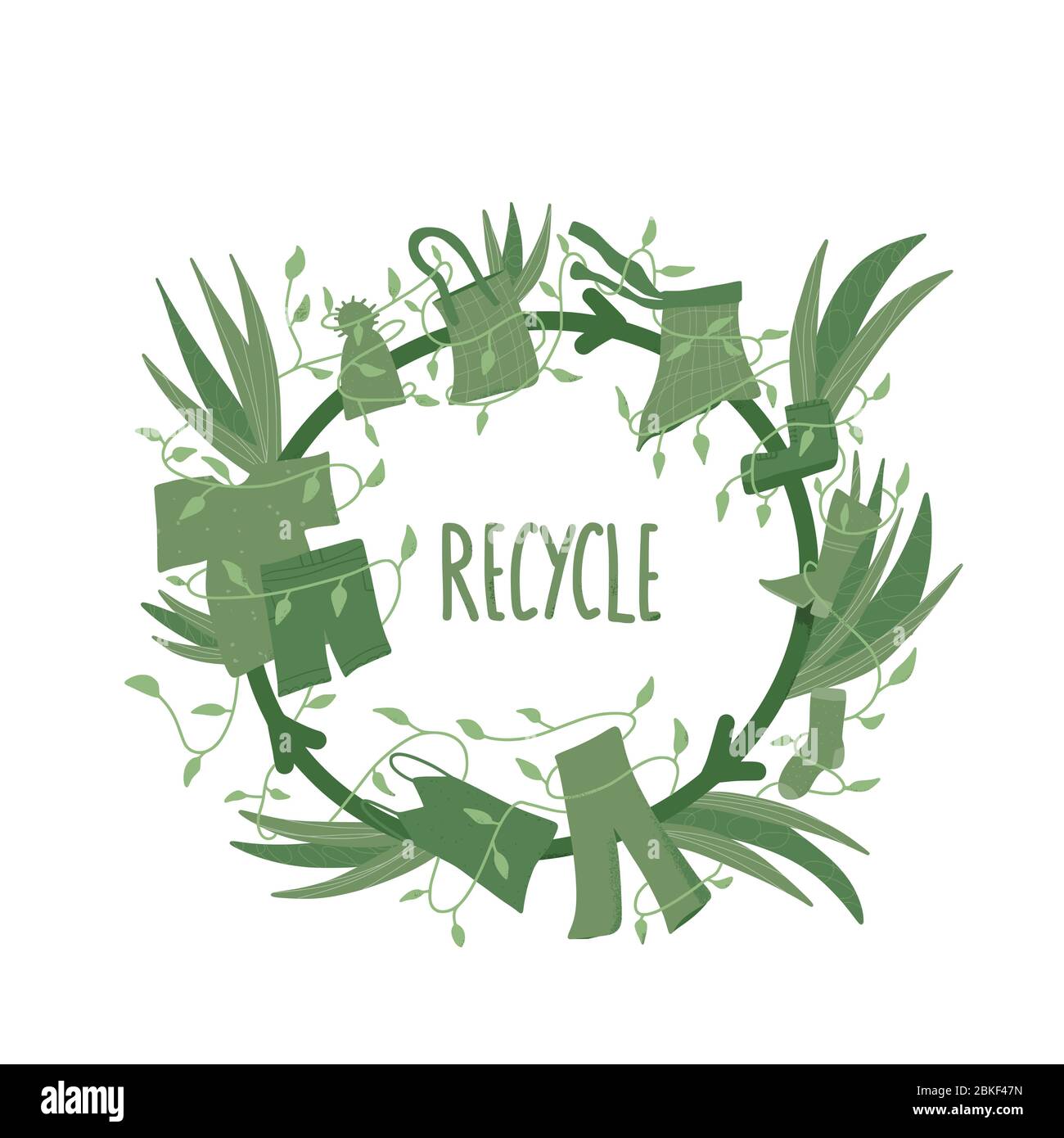 Recycle symbol. Recycling of clothes sign isolated on white background ...