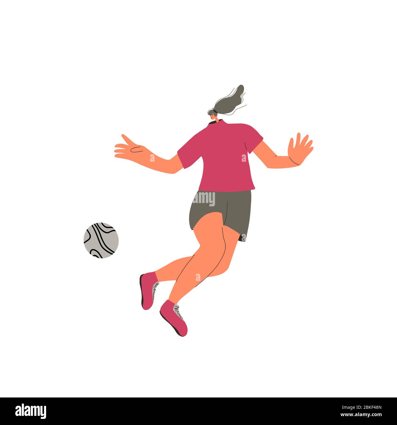 Young female soccer player wearing in uniform. Woman football athlette ...