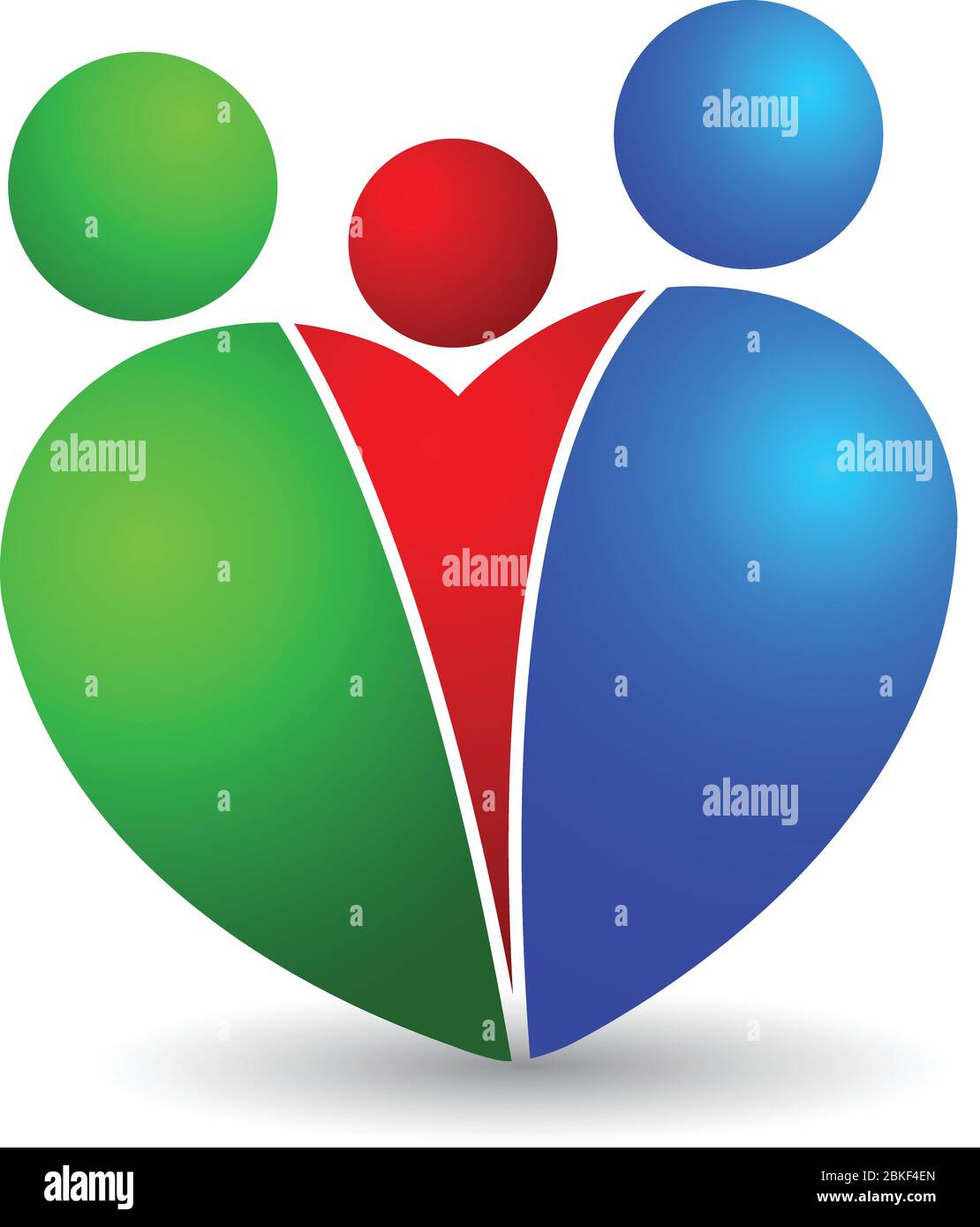 Illustration art of a family heart with isolated background Stock ...