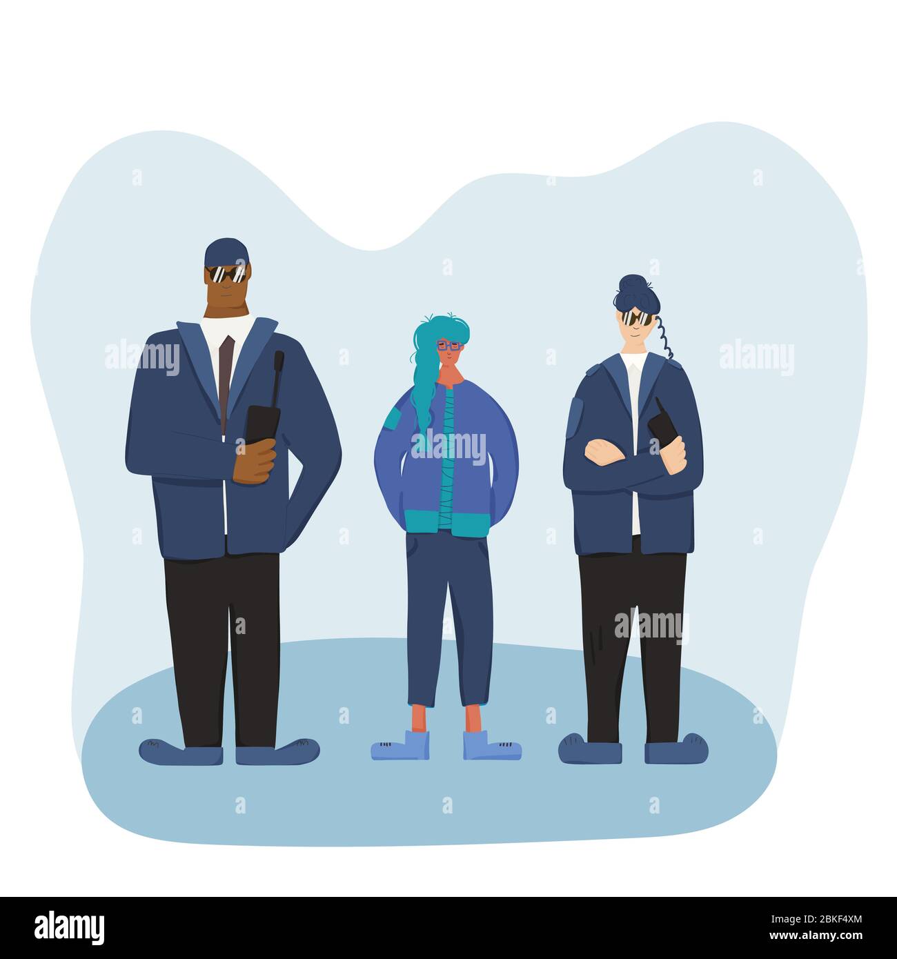 Security guard standing with arms crossed. Man wearing in a guards ...