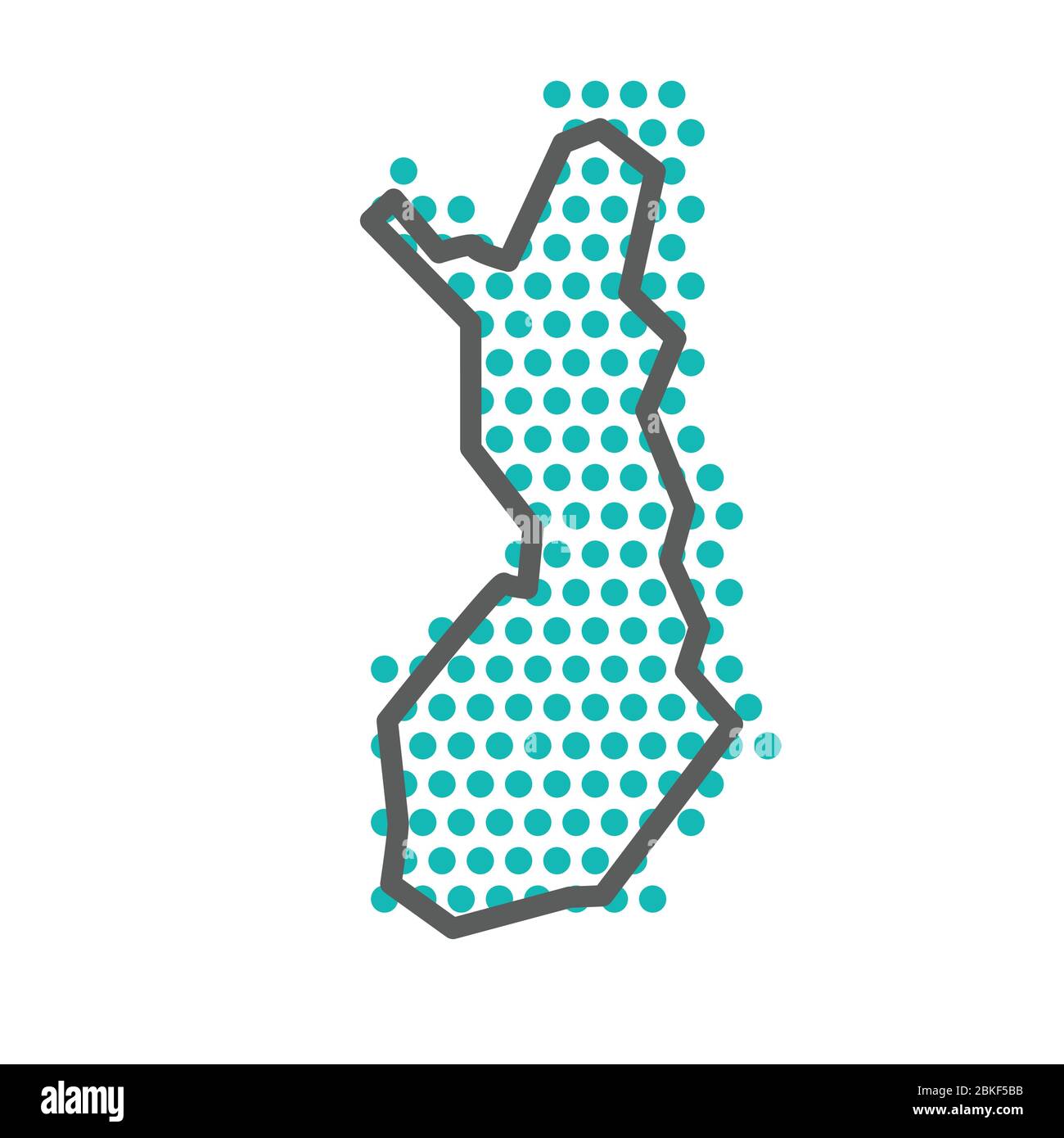 Finland simple outline map with green halftone dot pattern Stock Vector ...