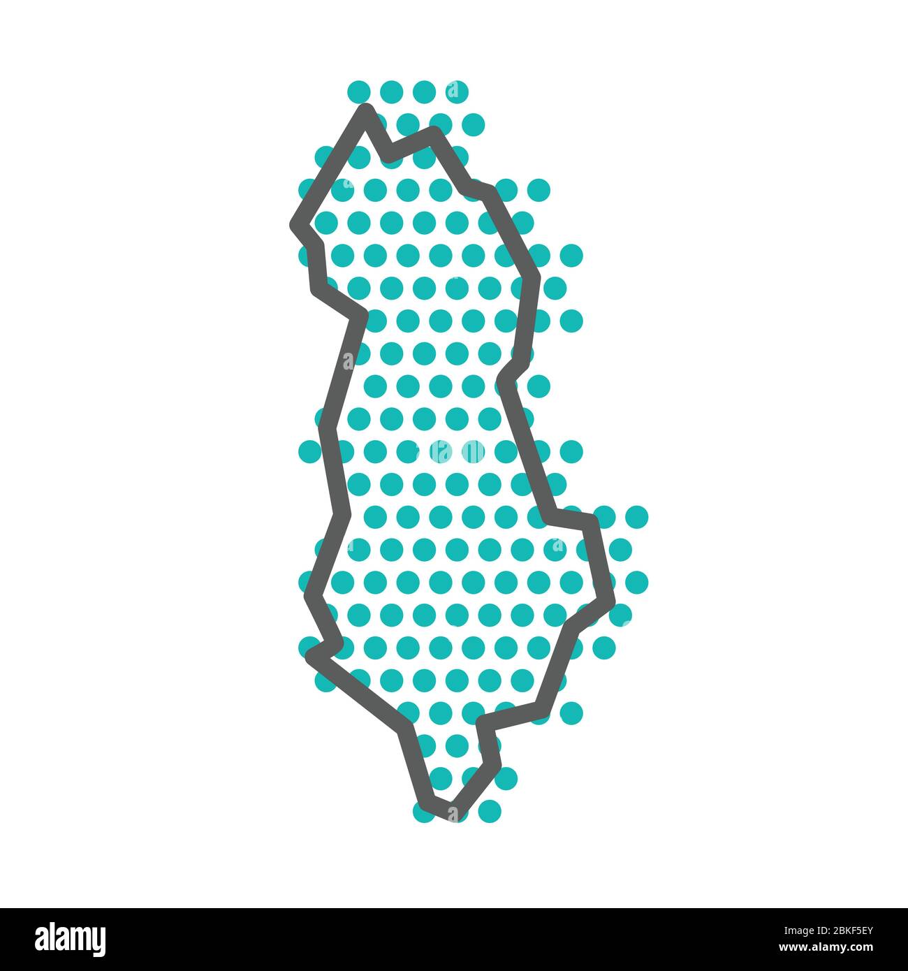 Albania simple outline map with green halftone dot pattern Stock Vector Image & Art - Alamy