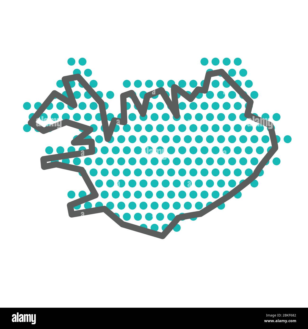 Iceland simple outline map with green halftone dot pattern Stock Vector Image & Art - Alamy