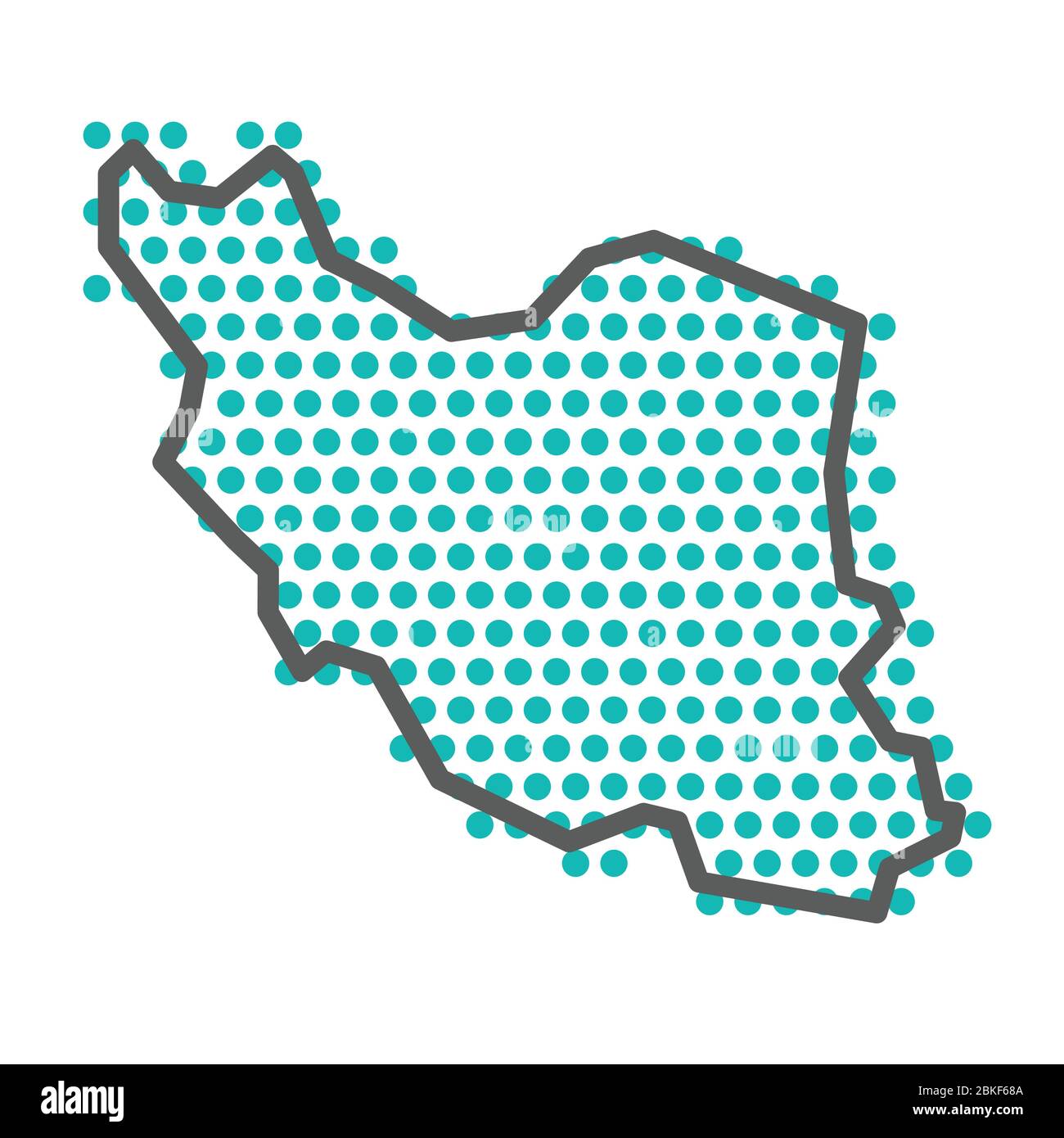 Iran simple outline map with green halftone dot pattern Stock Vector ...