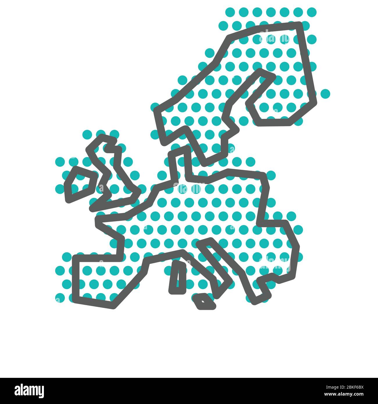Europe simple outline map with green halftone dot pattern Stock Vector ...