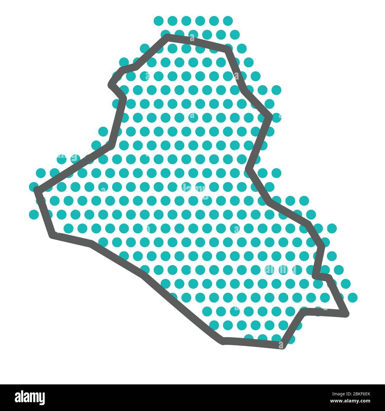 Iraq simple outline map with green halftone dot pattern Stock Vector Image & Art - Alamy