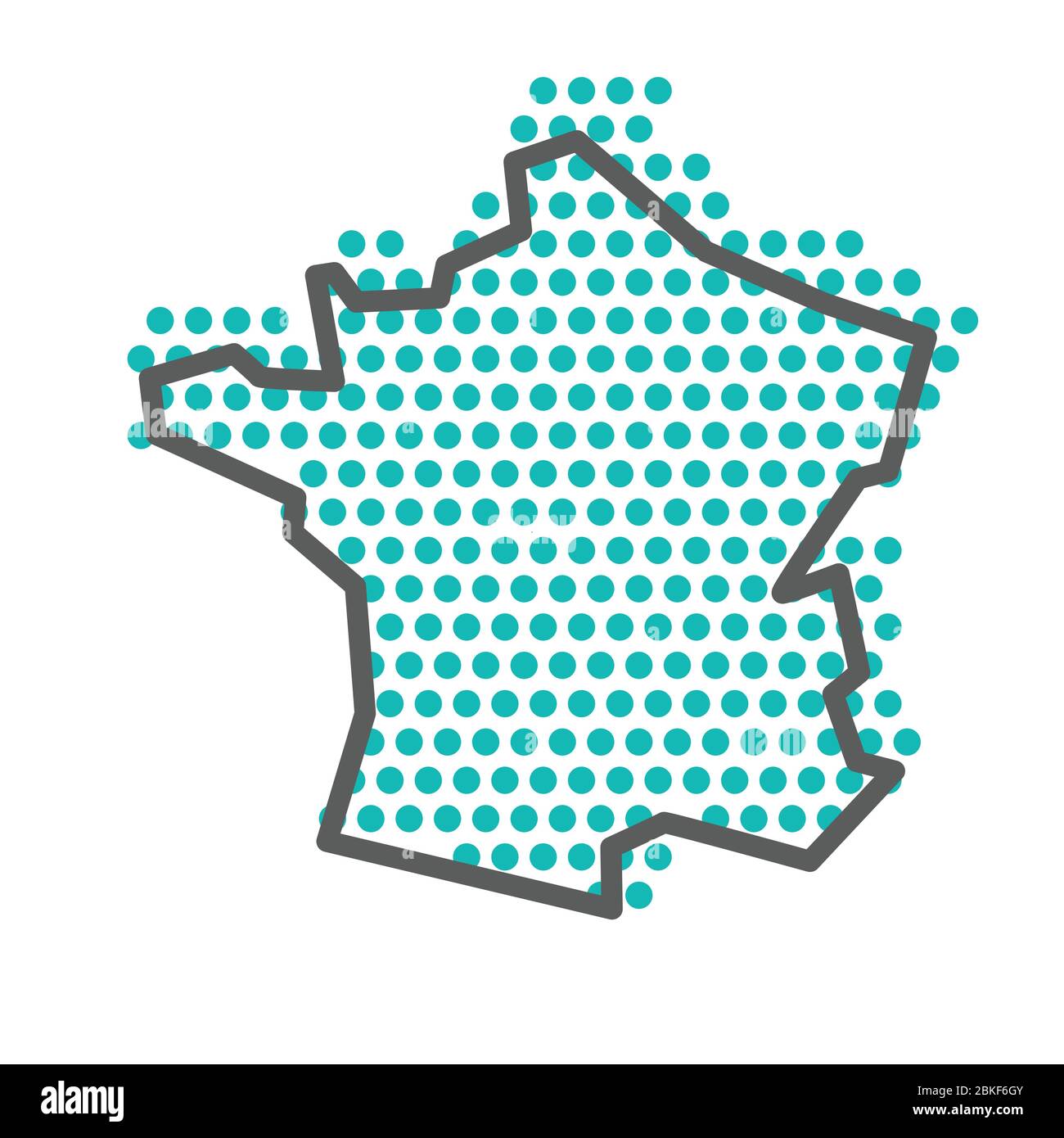 France simple outline map with green halftone dot pattern Stock Vector Image & Art - Alamy
