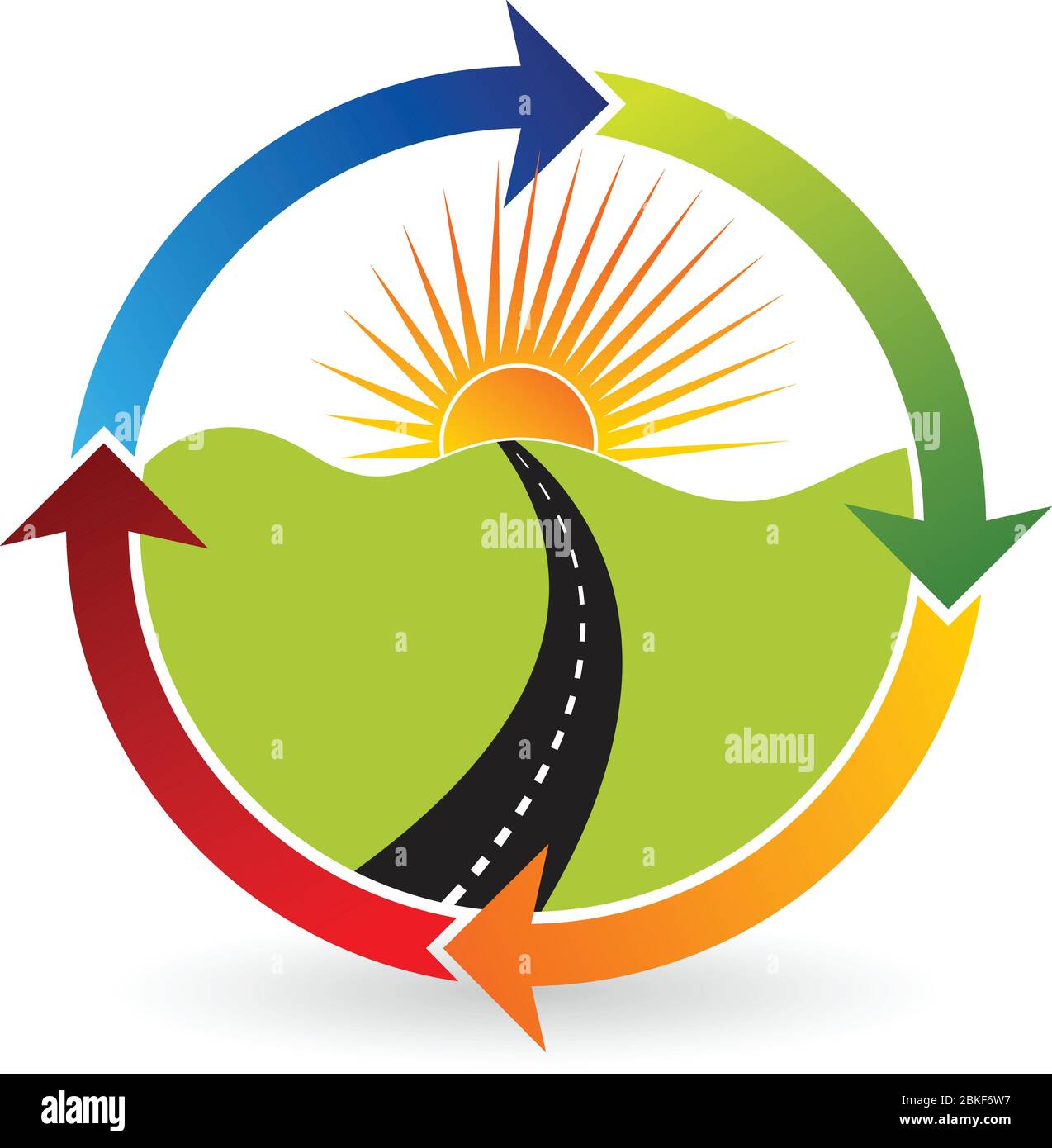 Illustration art of Highway logo design with isolated background Stock ...