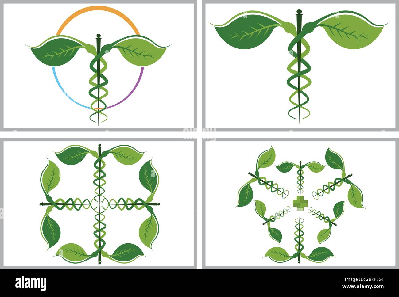 Illustration art of a herbal care logos with isolated background Stock ...