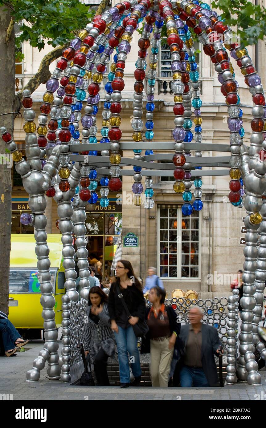 Metro entrance, Place Colette, Paris , France(The entrance on Place ...