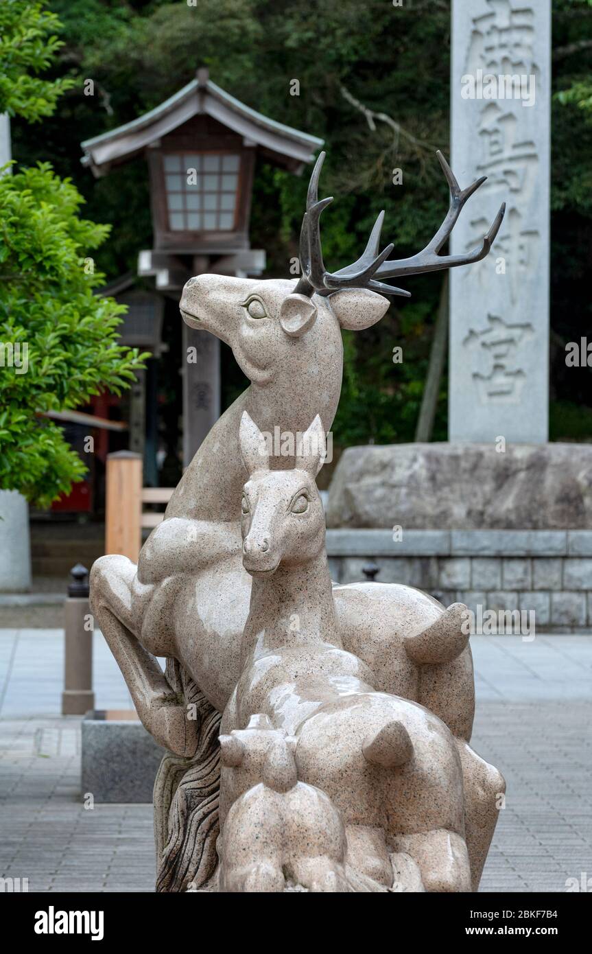 Deer sculpture, Kashima Jingu, Japan Stock Photo - Alamy