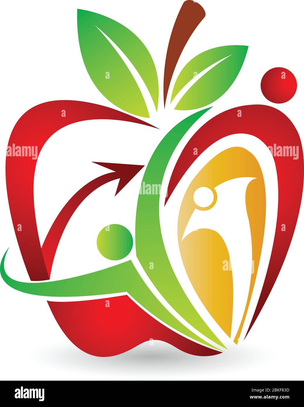 Illustration art of a active apple logo with isolated background Stock ...