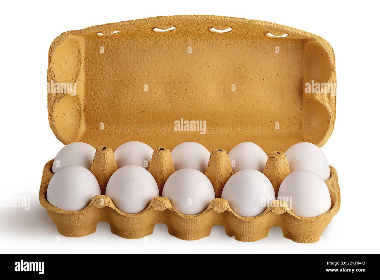 Open tray with eggs front view Stock Photo - Alamy