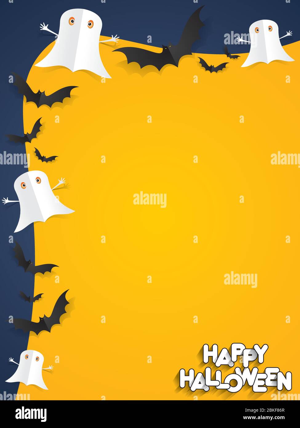 Happy Halloween card on background vector illustration Stock Vector ...