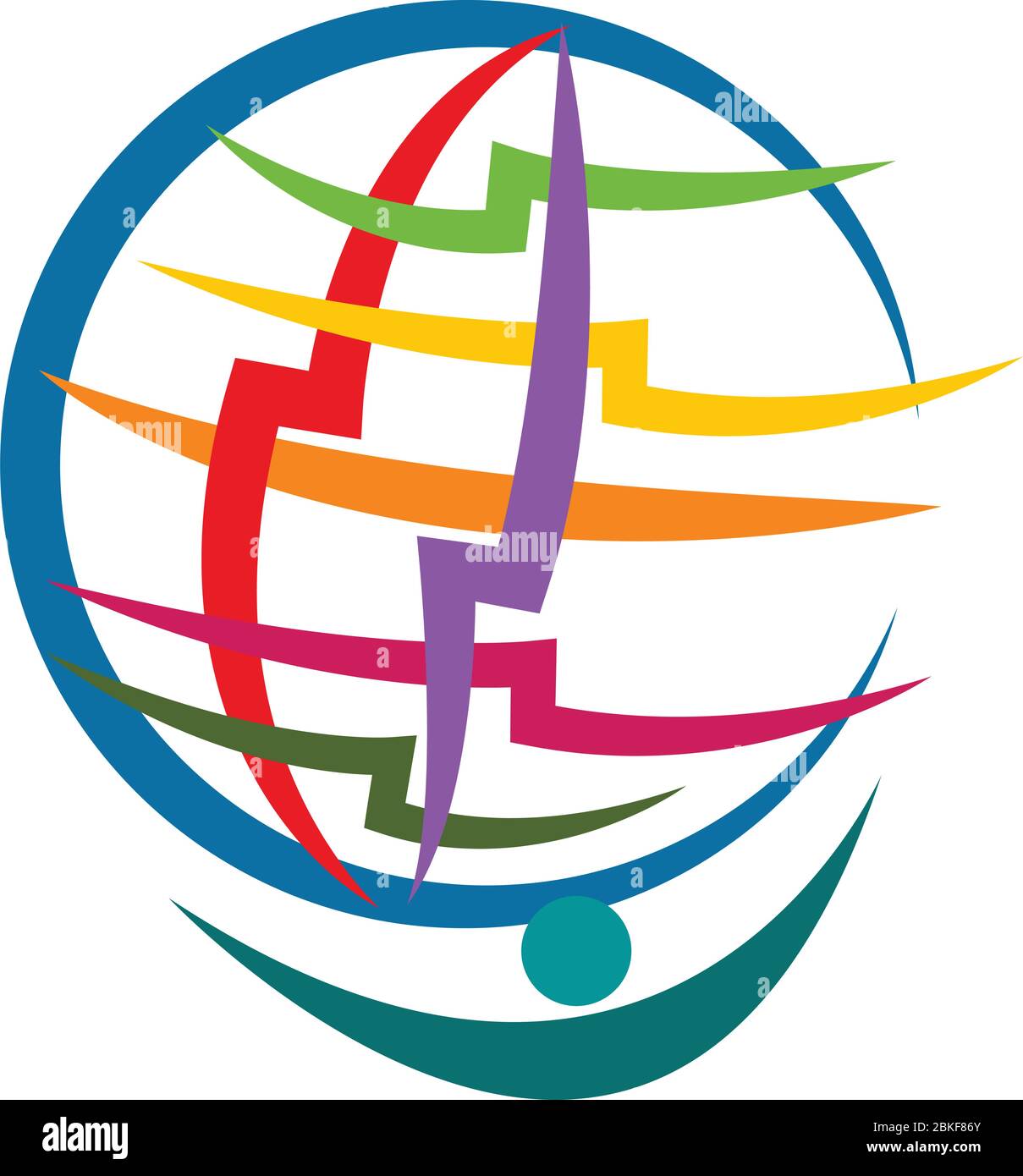 Illustration art of a human globe logo with isolated background Stock ...