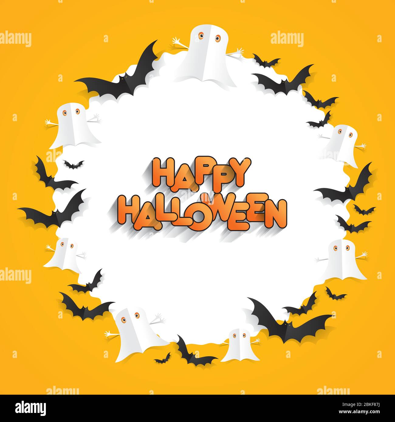 Happy Halloween card on background vector illustration Stock Vector ...