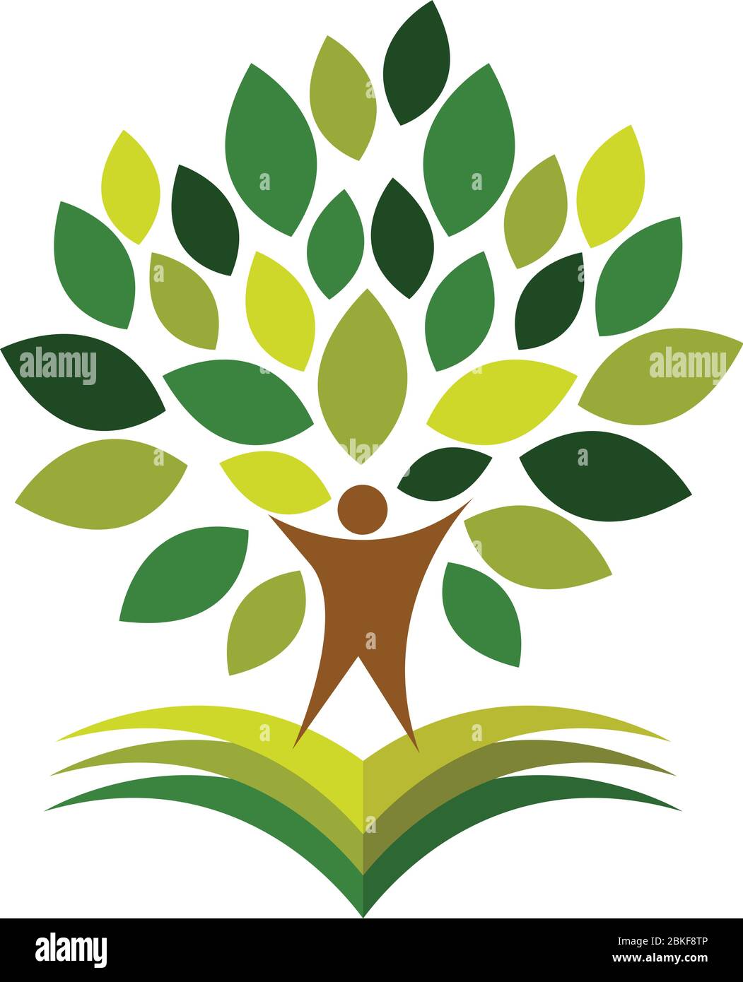 Illustration art of a tree man logo with isolated background Stock ...