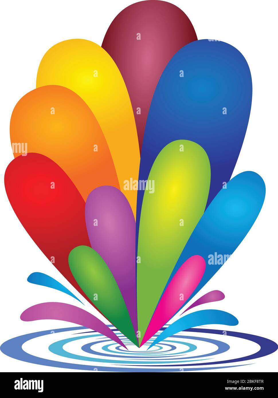 Illustration art of a splash of colorful drops with isolated background ...