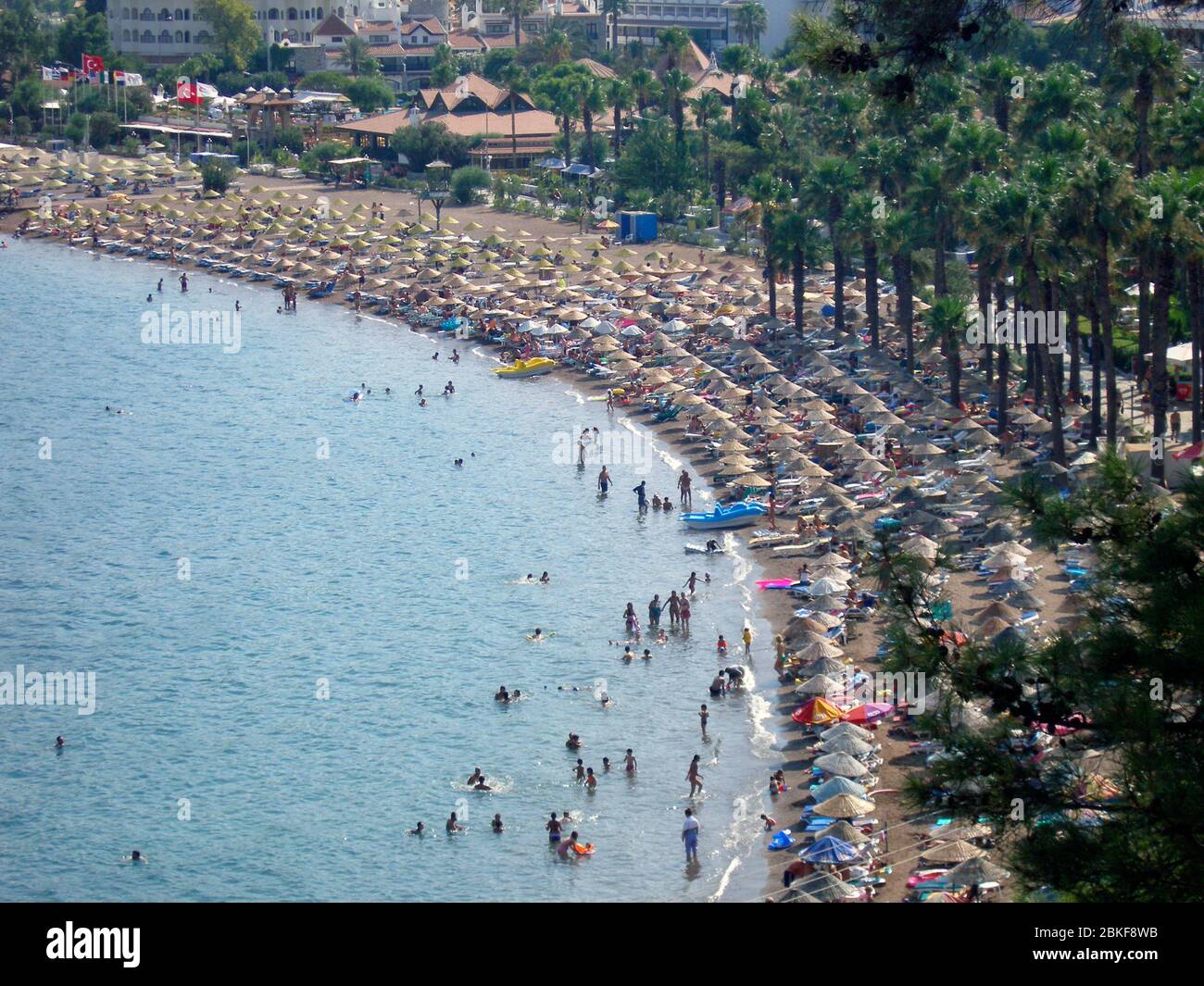 Crowded beach Marmaris Turkey Stock Photo - Alamy