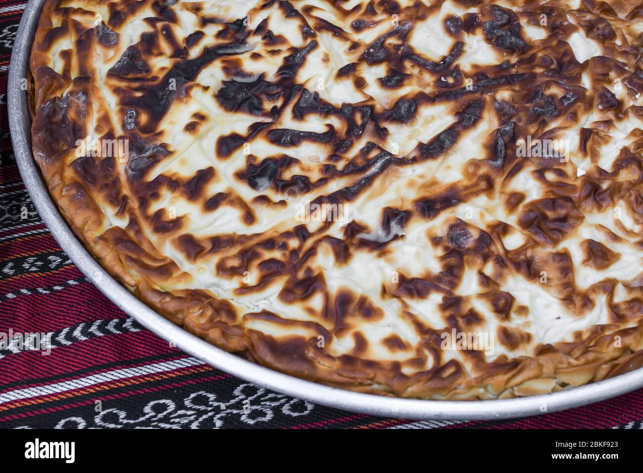 Traditional Turkish cheese pienamed Suborek, Chebureki or Suberek. Meat ...