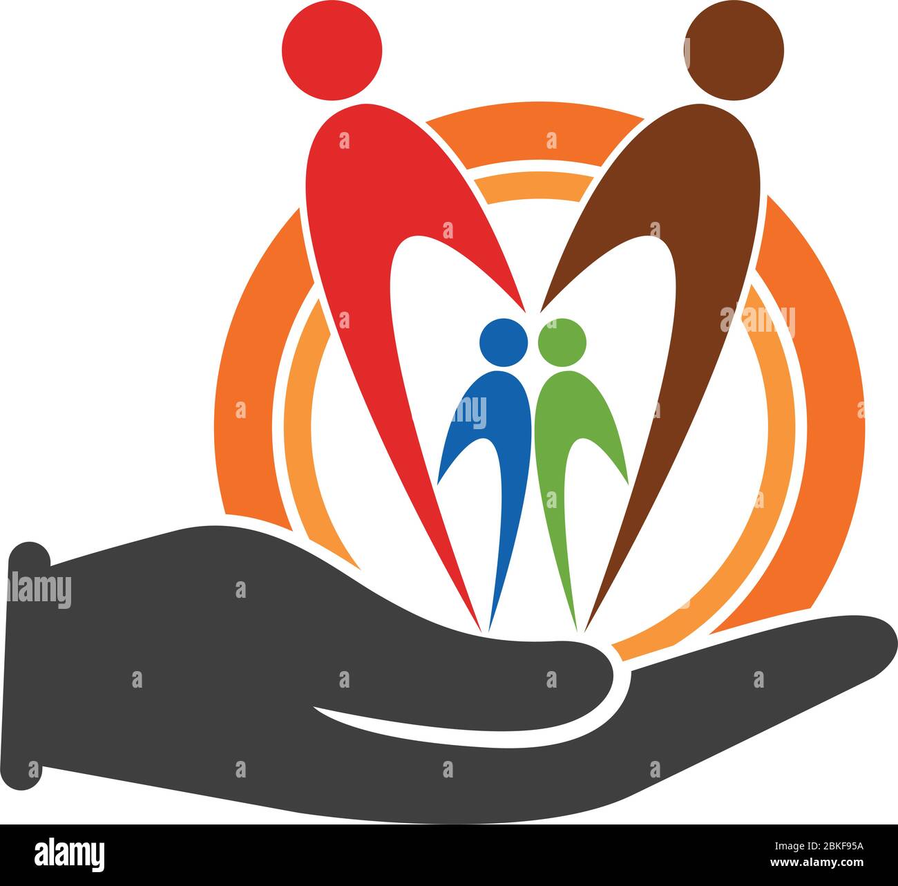 Illustration art of a hand couple logo with isolated background Stock ...