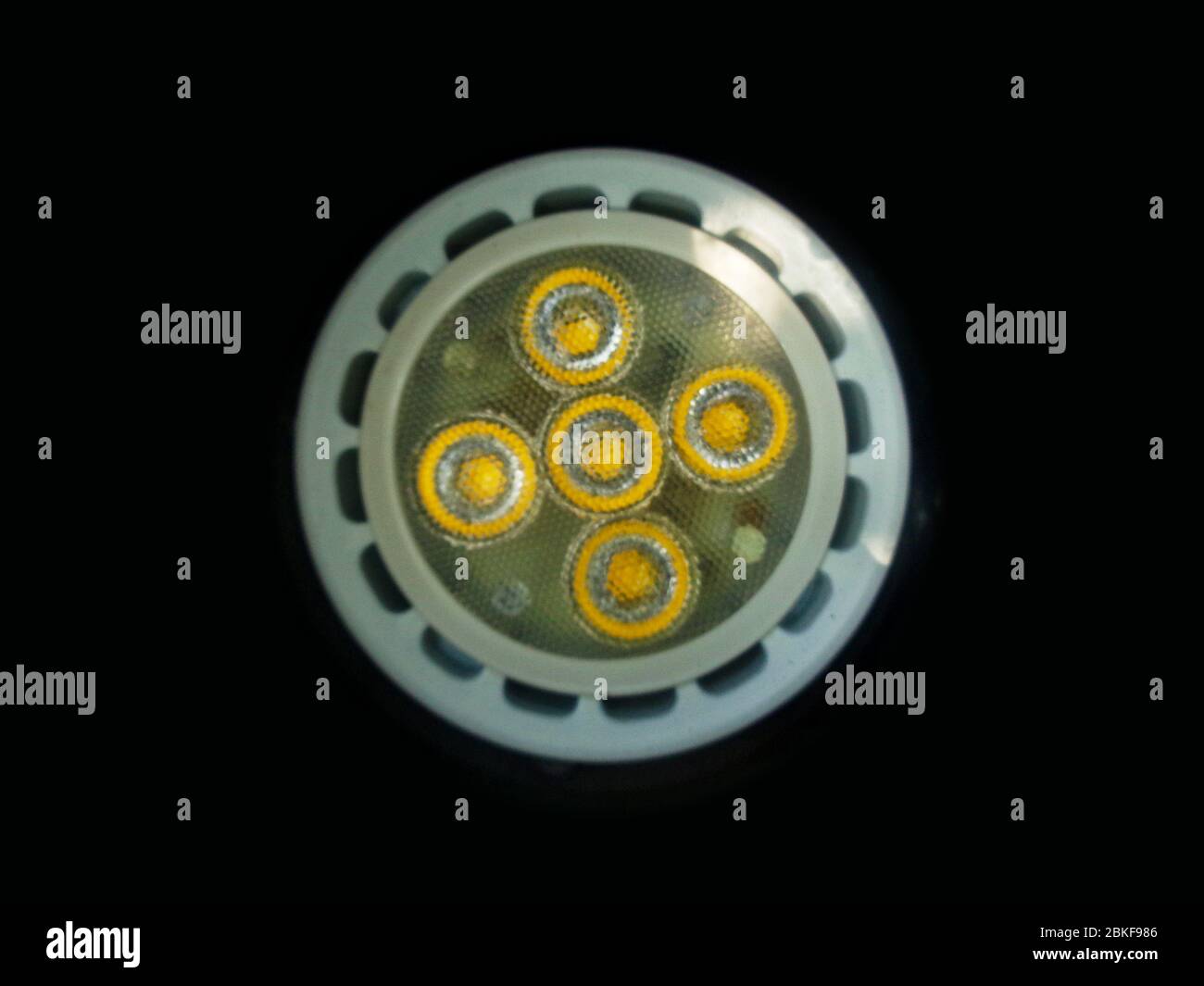 LED Flashlight Macro isolated on black background Stock Photo - Alamy