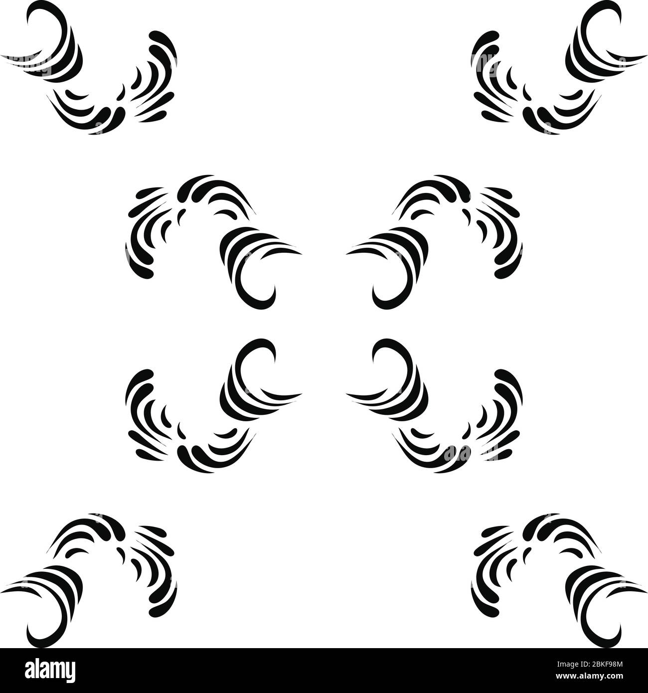 Monochrome geometric ornaments. Black and white wave patterns. Seamless wave background Stock ...