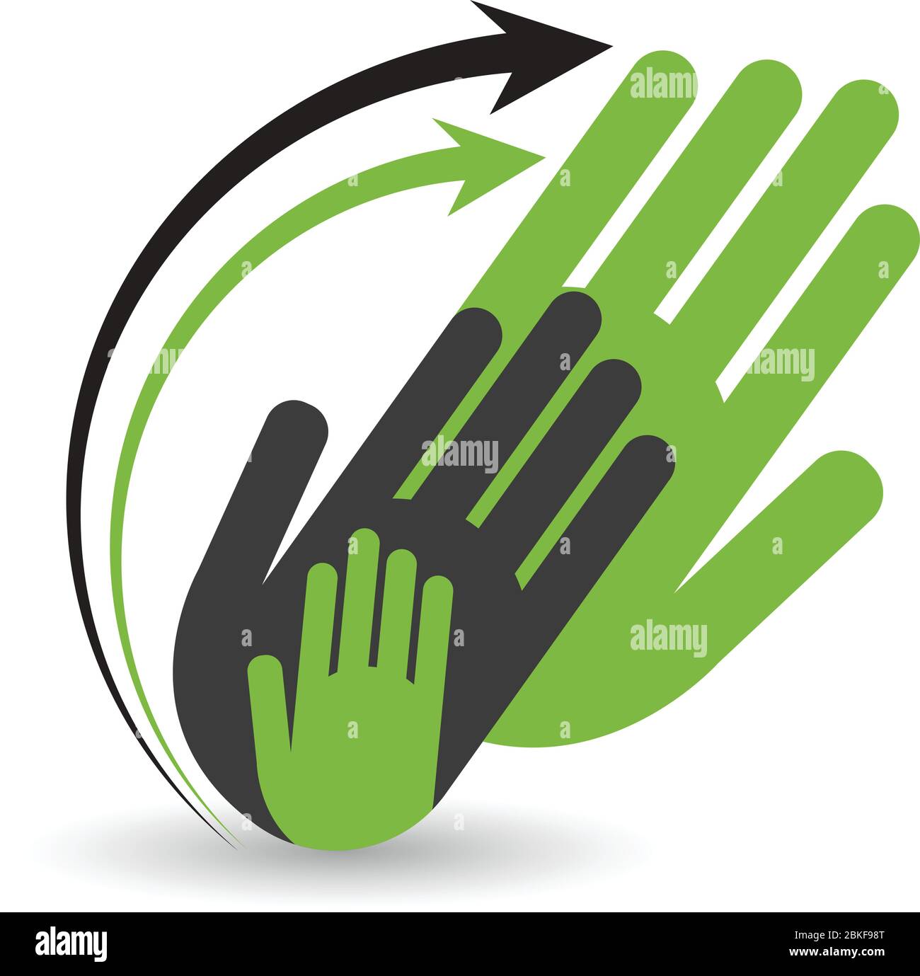 Illustration art of a arrow hands logo with isolated background Stock ...