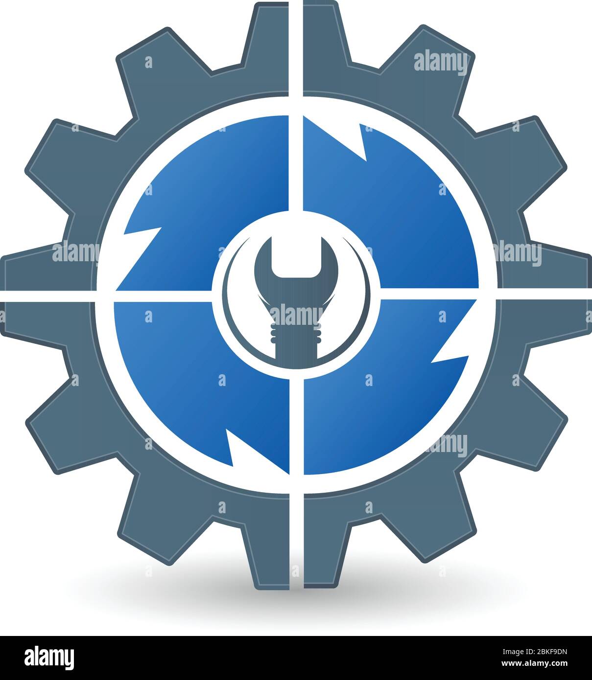 Illustration art of a gear spanner logo with isolated background Stock ...