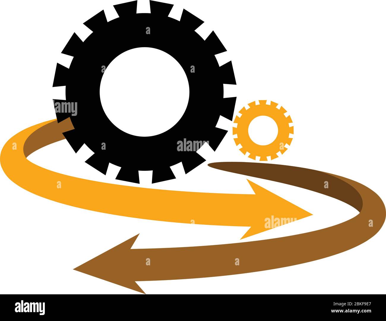Illustration art of a gear arrow logo with isolated background Stock ...