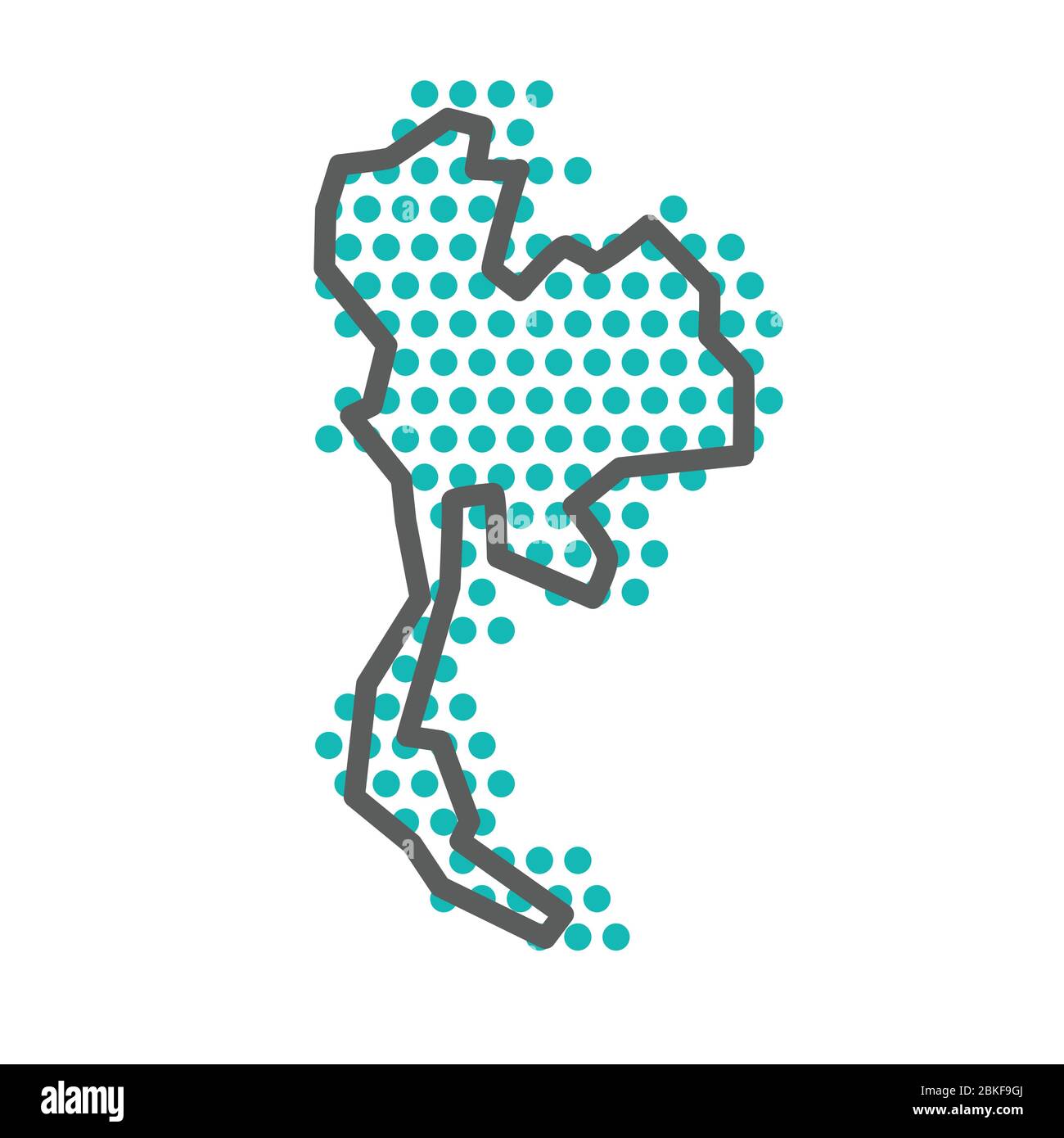 Thailand simple outline map with green halftone dot pattern Stock Vector Image & Art - Alamy