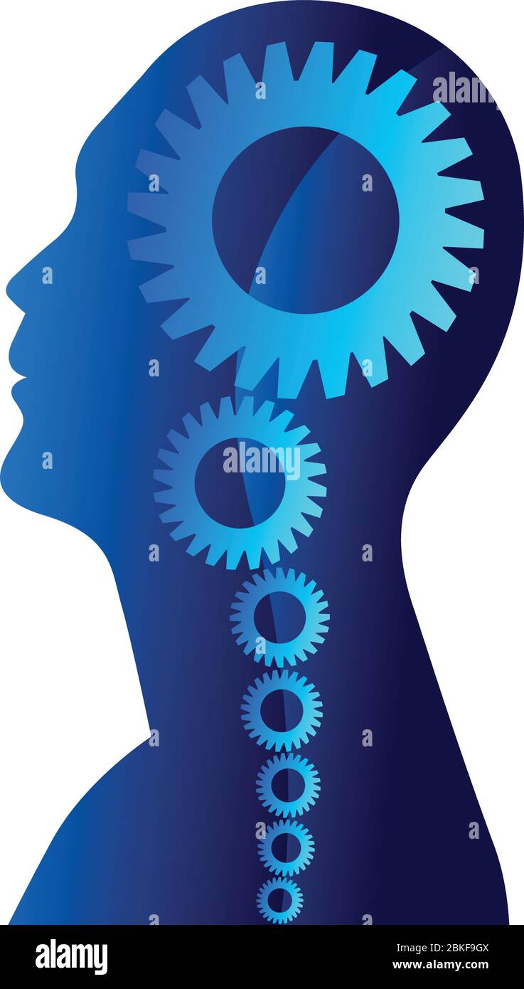 Illustration drawing of a mind gear with white background Stock Vector ...