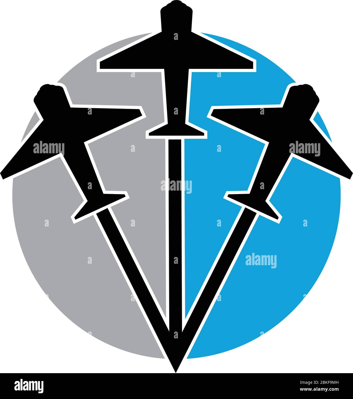 Illustration art of a aircraft logo with white background Stock Vector ...