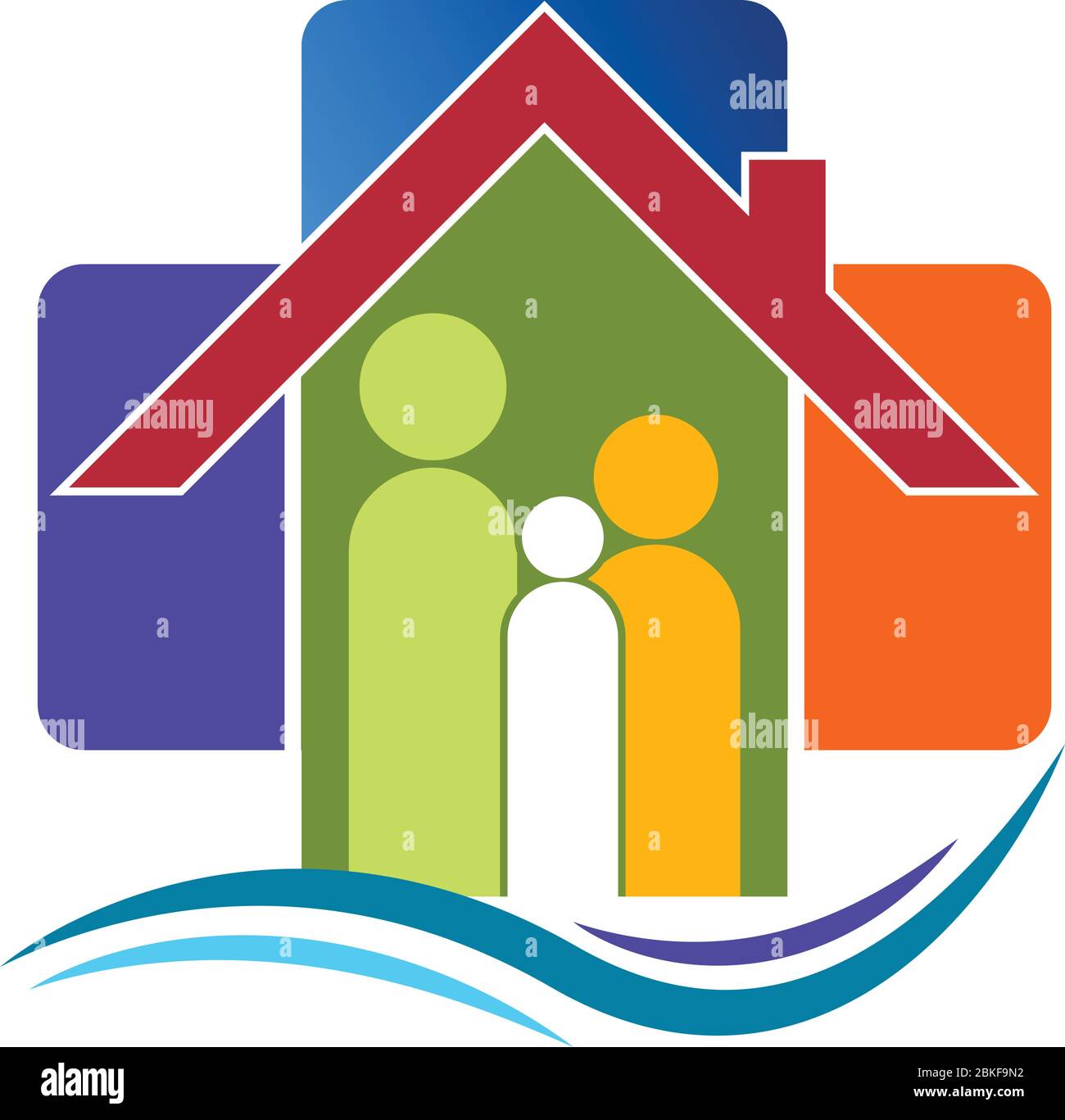 Illustration art of a family care logo with isolated background Stock ...
