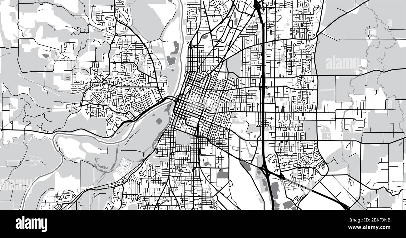 Urban vector city map of Salem, USA. Oregon state capital Stock Vector ...