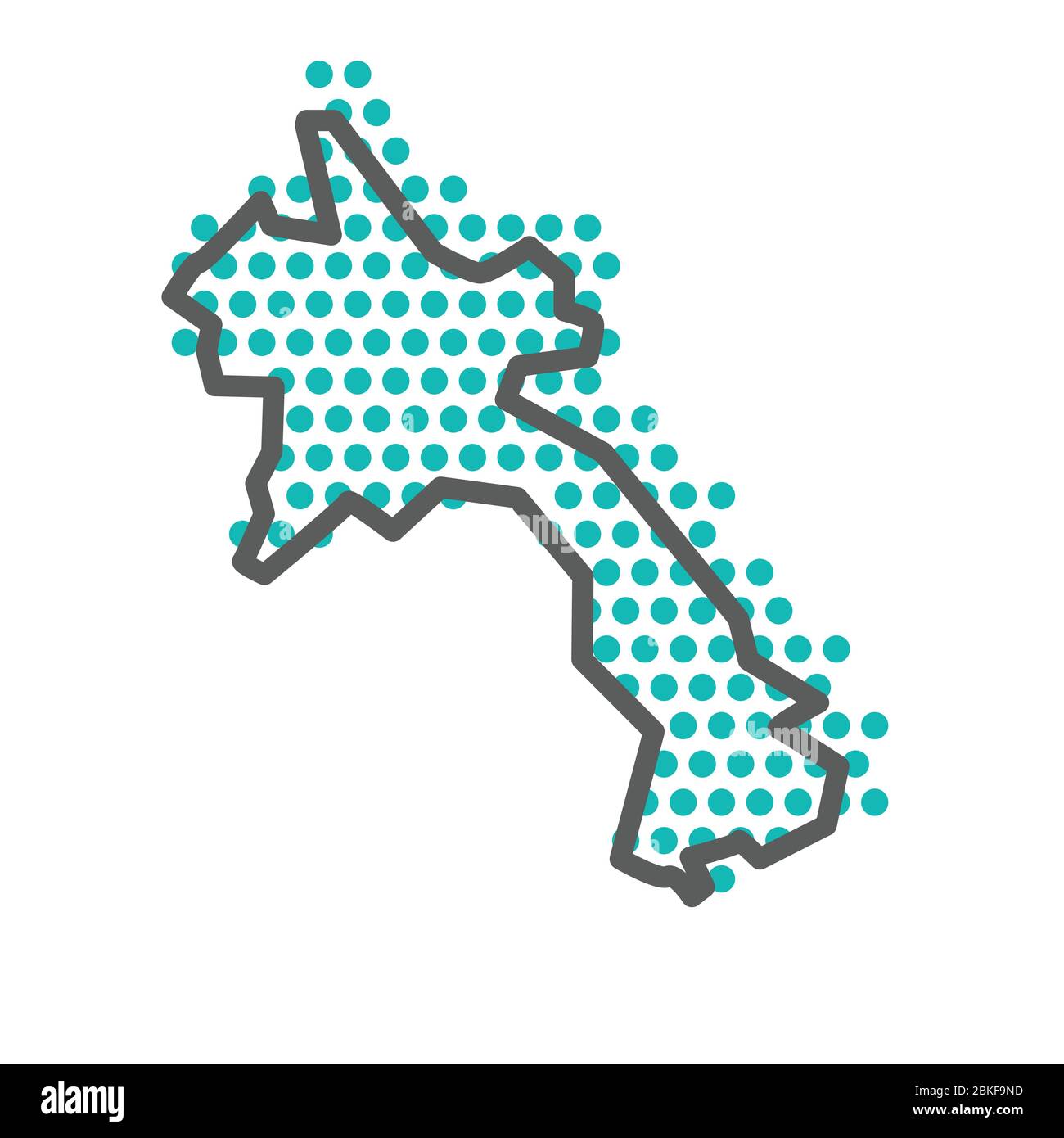 Laos simple outline map with green halftone dot pattern Stock Vector Image & Art - Alamy