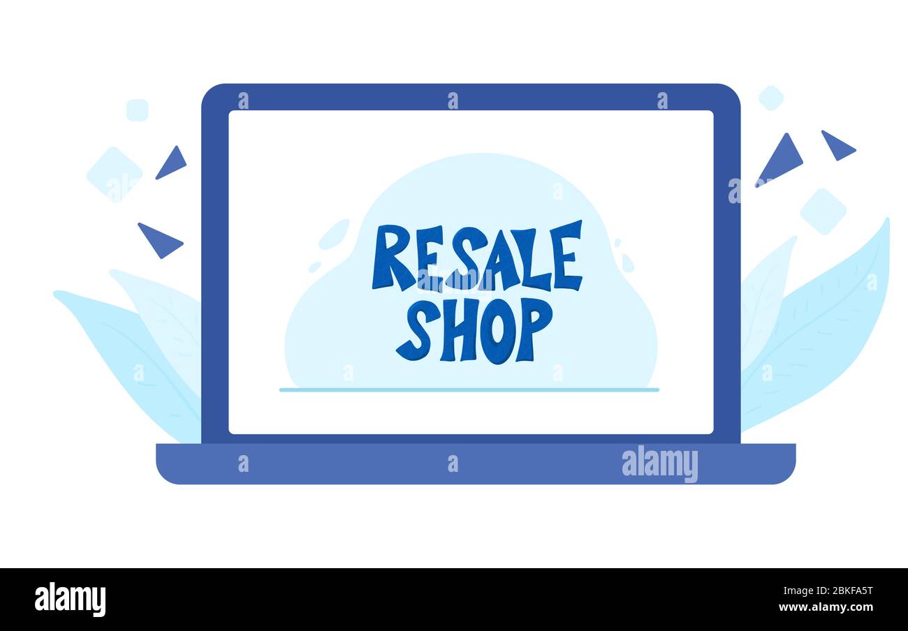 Resale shop hand drawn text emblem. Lettering isolated on white ...