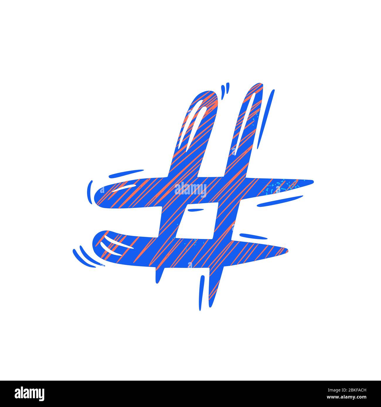 Hashtag or number sign isolated on white background. social media hash ...