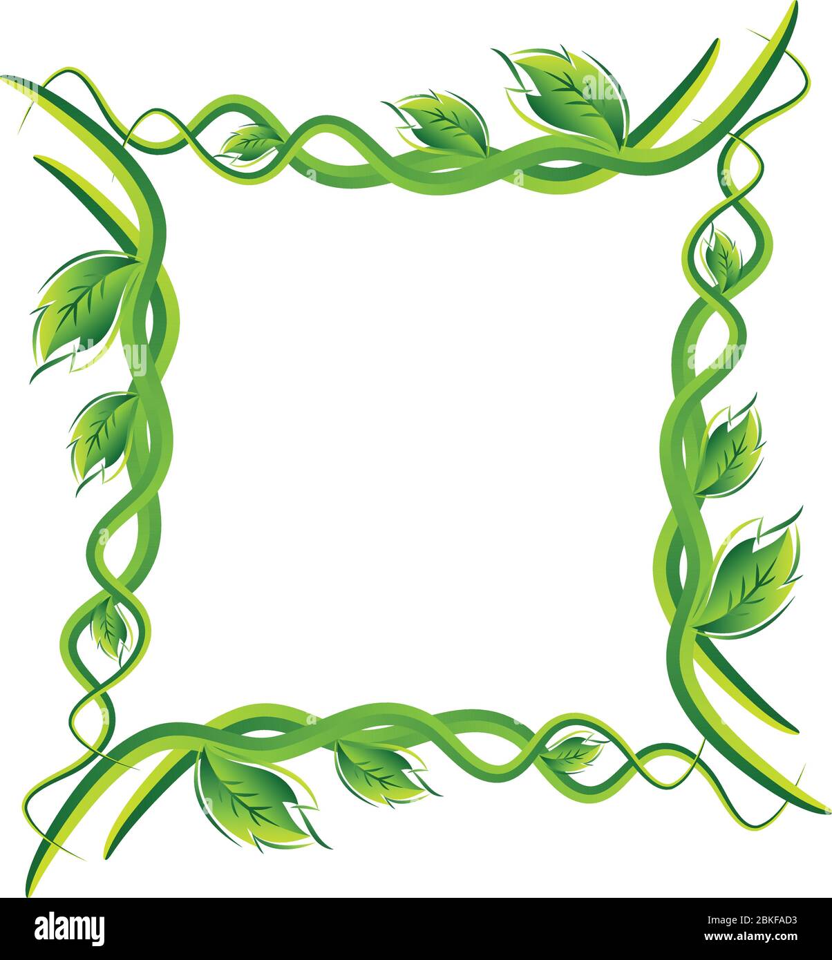 Illustration art of leafs frame border with isolated background Stock ...