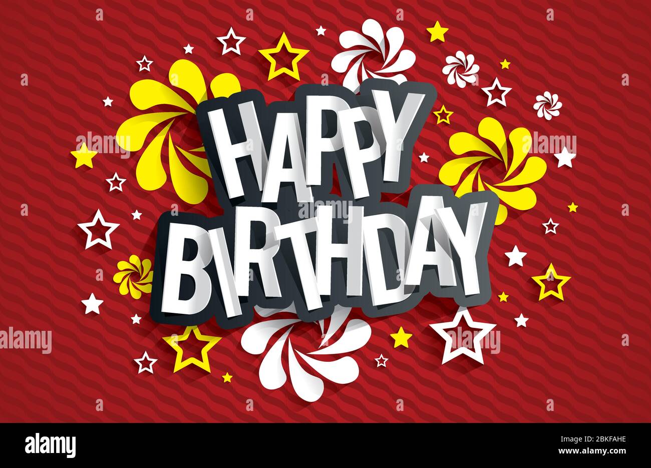 Happy Birthday Stickers On Background vector Illustration Stock Vector ...