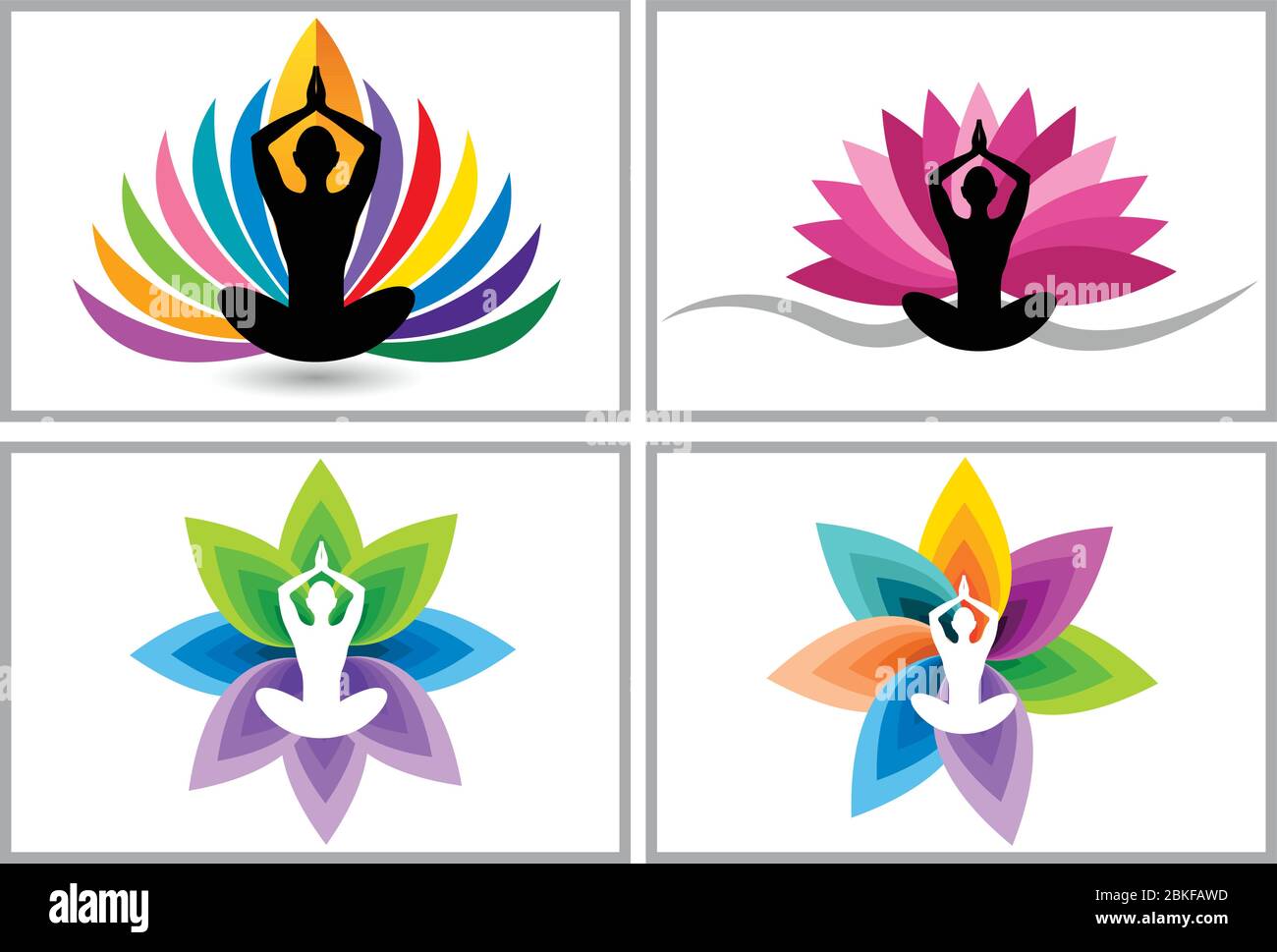 Illustration art of a yoga logo with background Stock Vector Image ...