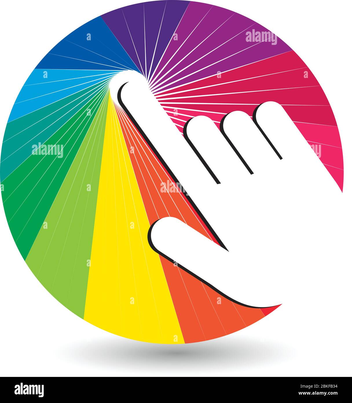 Illustration art of a hand touch logo with isolated background Stock ...