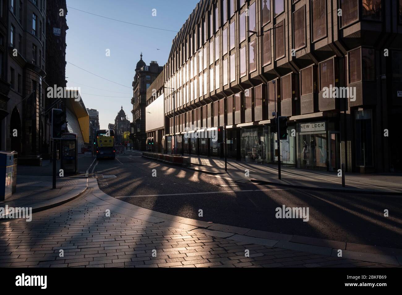 The corner of Nelson Mandela Place in Glasgow during the Covid-19 ...