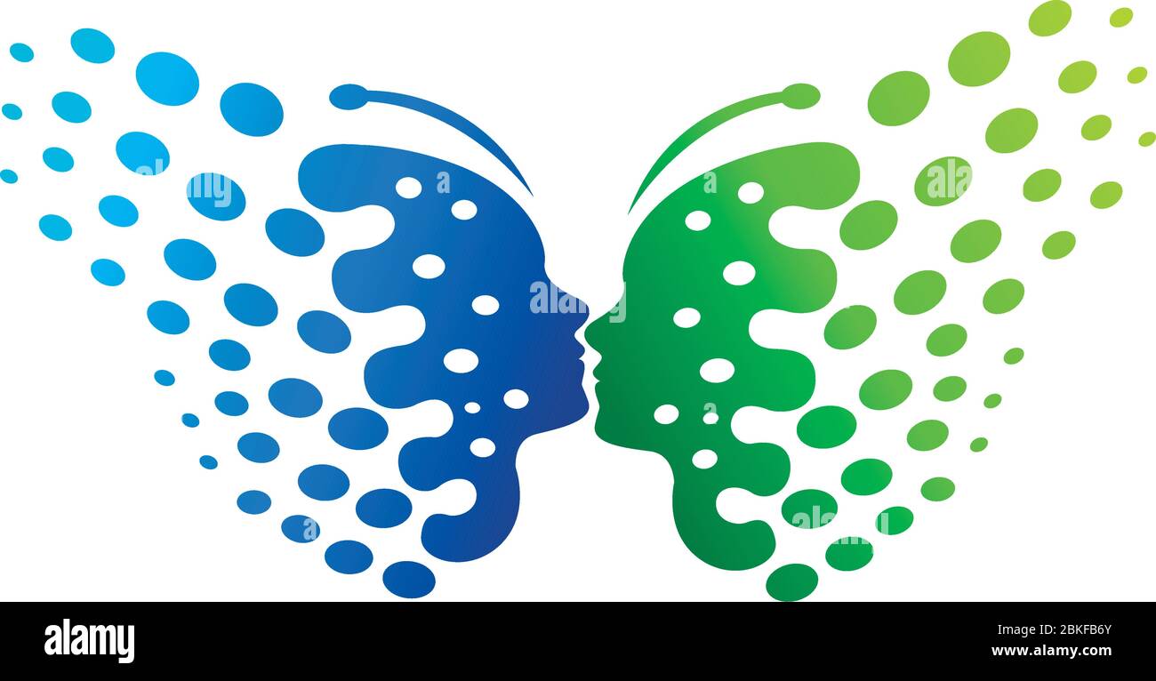 Illustration art of a butterfly face logo with isolated background ...