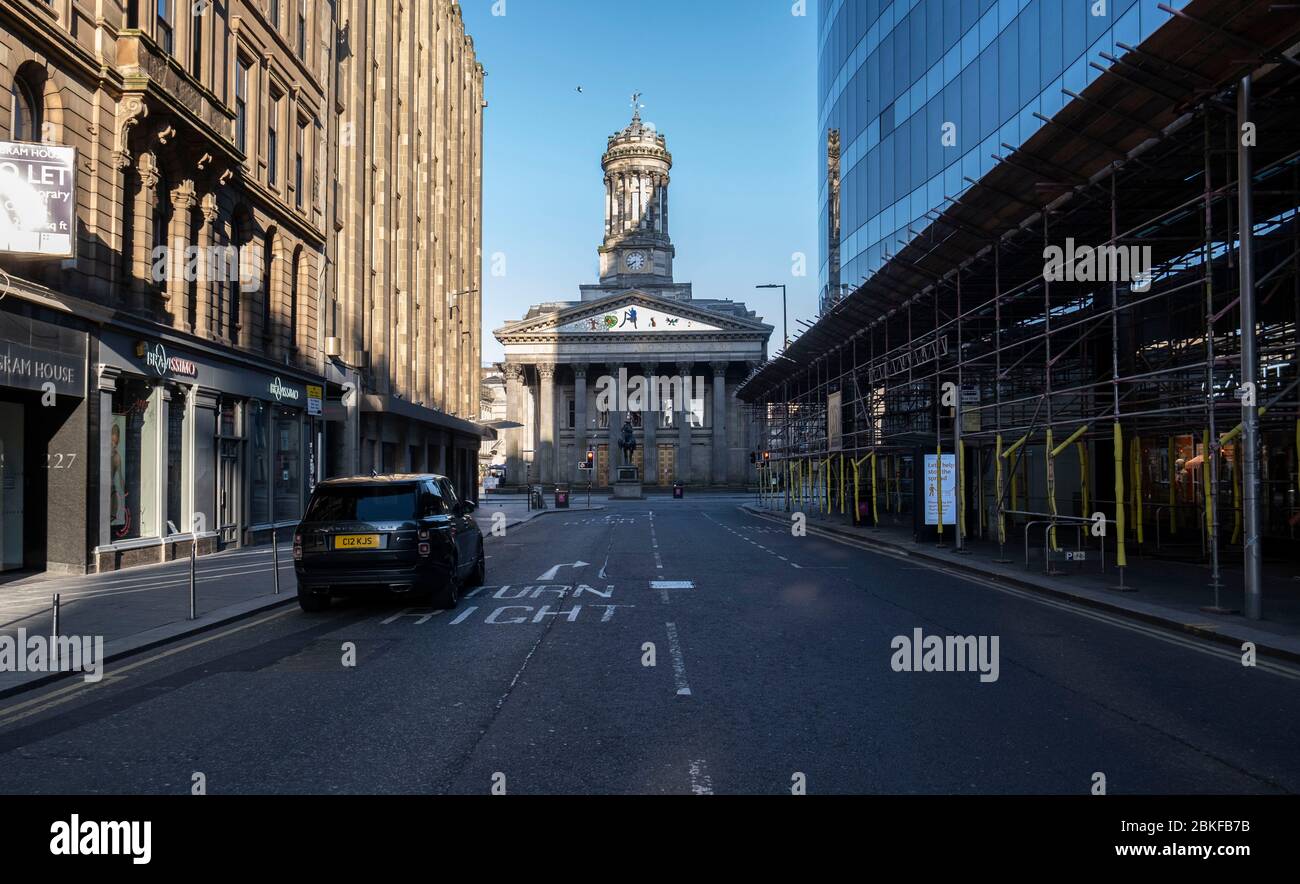 An empty Ingram Street looking towards the Gallery of Modern Art in ...